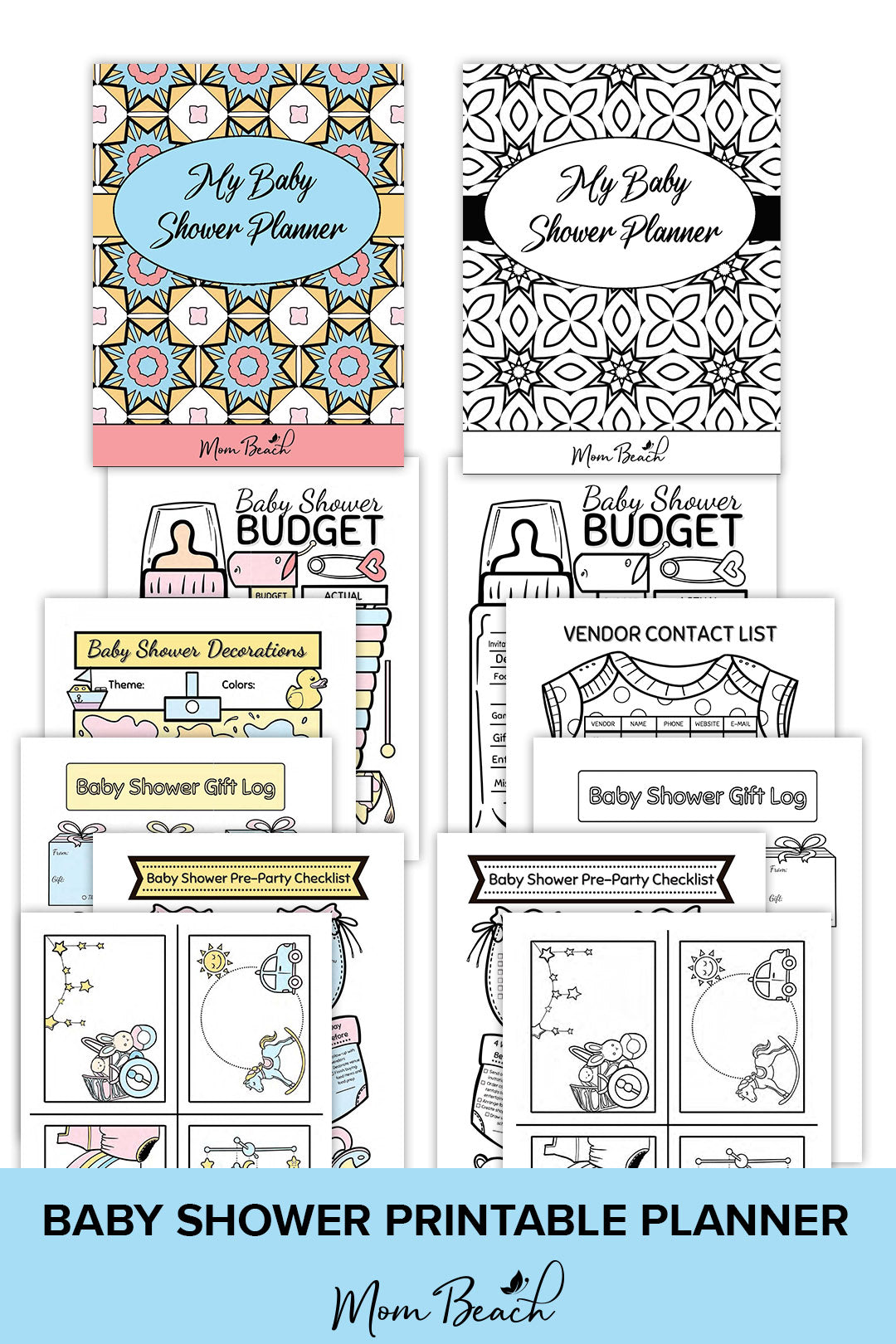 Baby Shower Printable Planner Bundle (19 Pages)