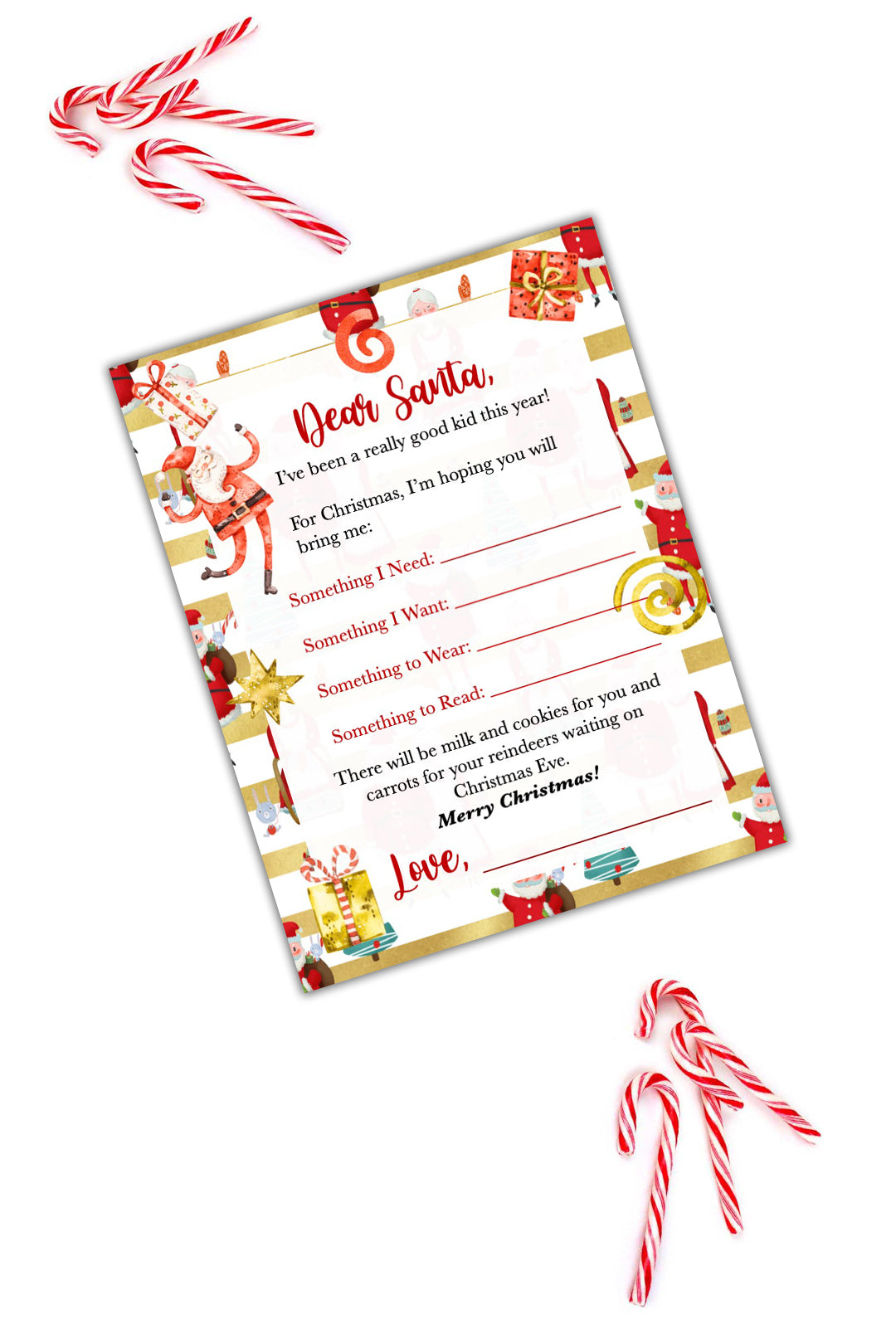 Dear Santa Letter ( 1 Page )